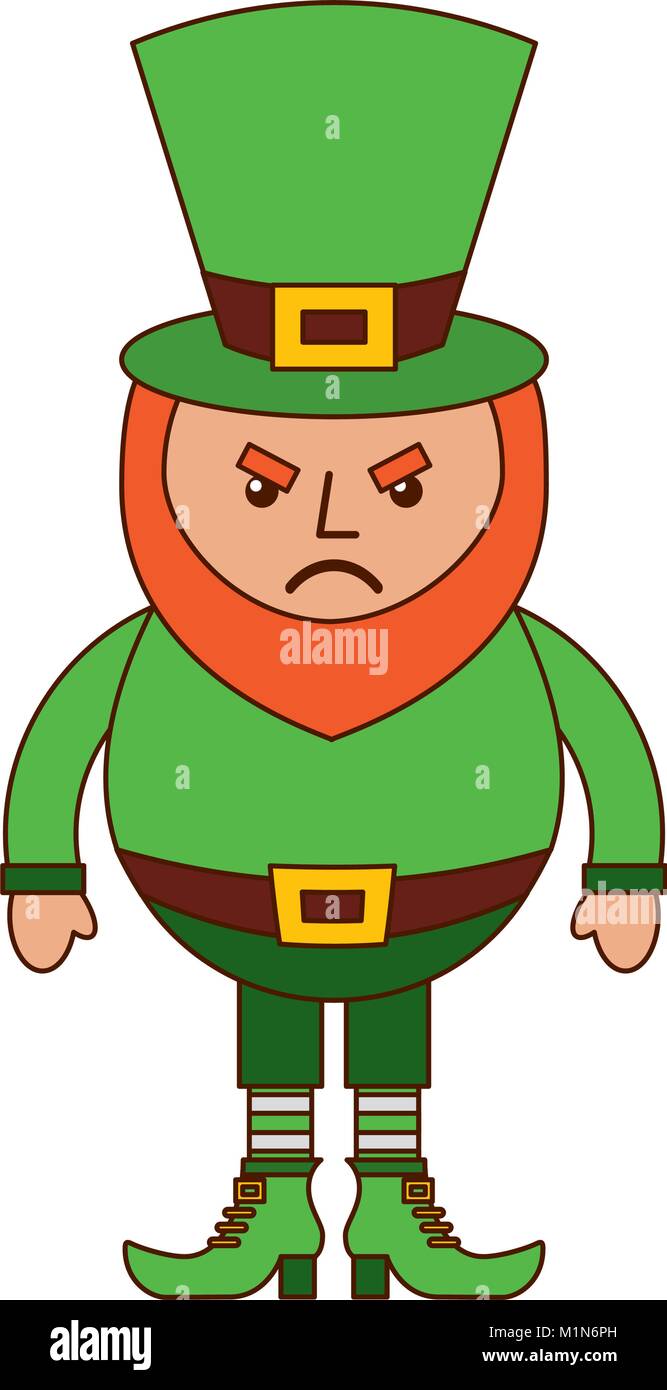 leprechaun angry cartoon st patricks day character Stock Vector Image ...