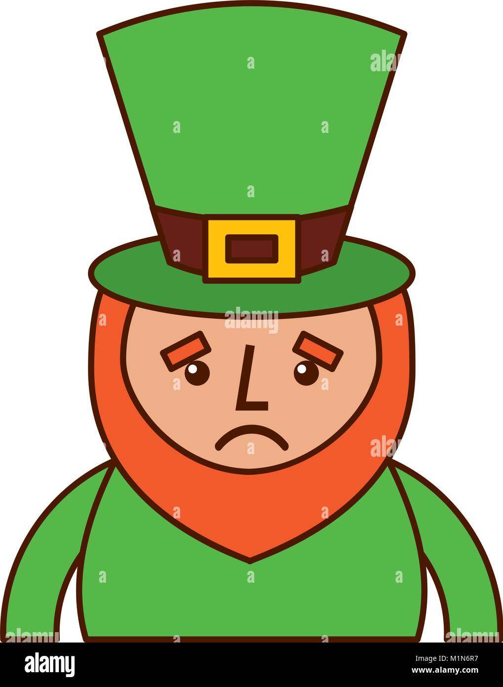 st. patricks day portrait of a sad leprechaun Stock Vector Image & Art ...