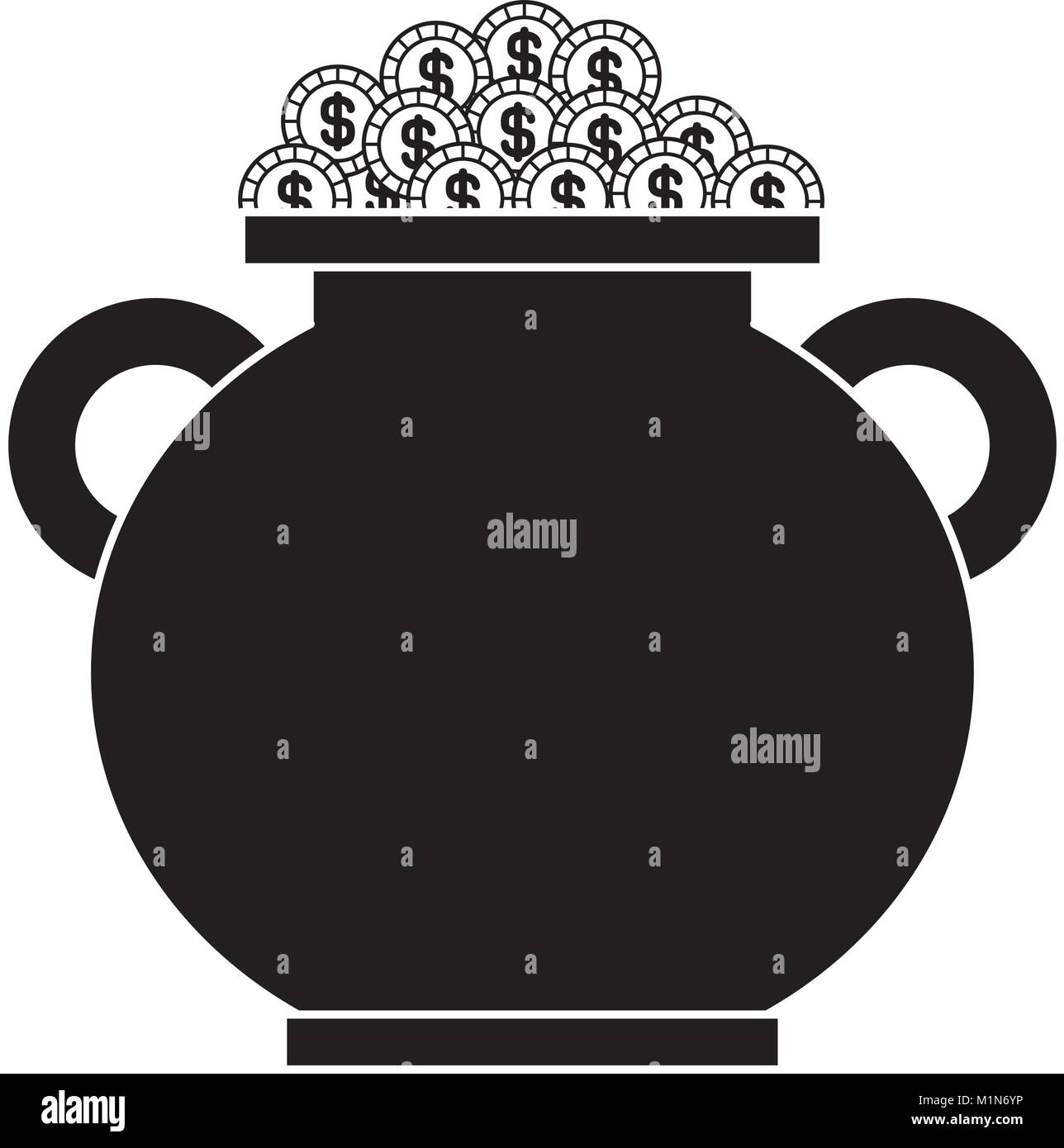 cauldron full gold coins treasure Stock Vector Image & Art - Alamy