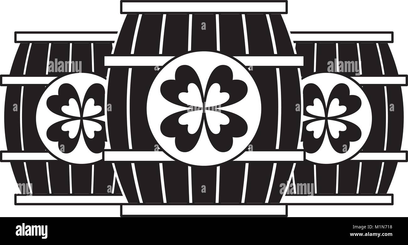 three wooden barrel drink clover Stock Vector Image & Art - Alamy