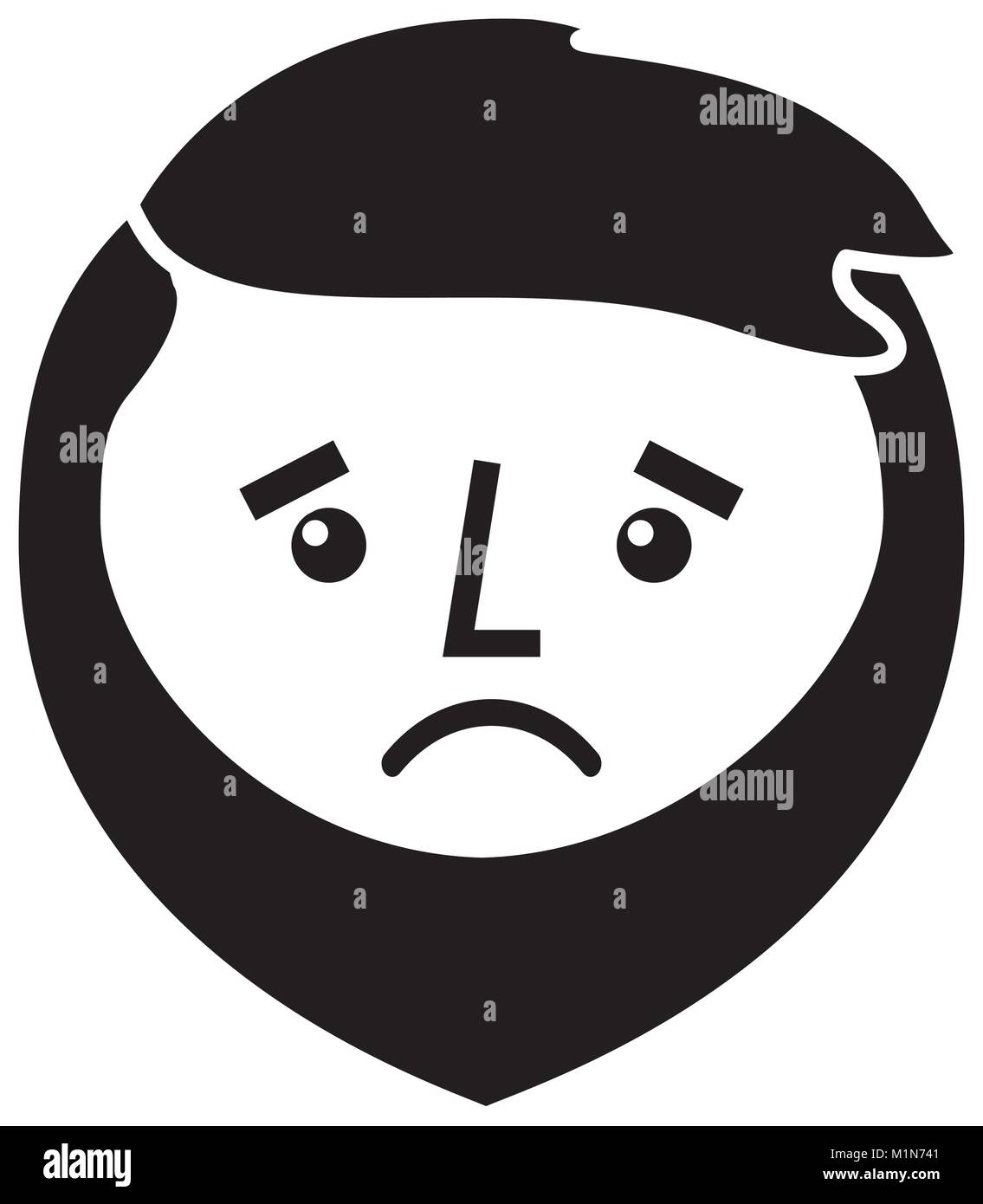cartoon sad face man beard character Stock Vector Image & Art - Alamy
