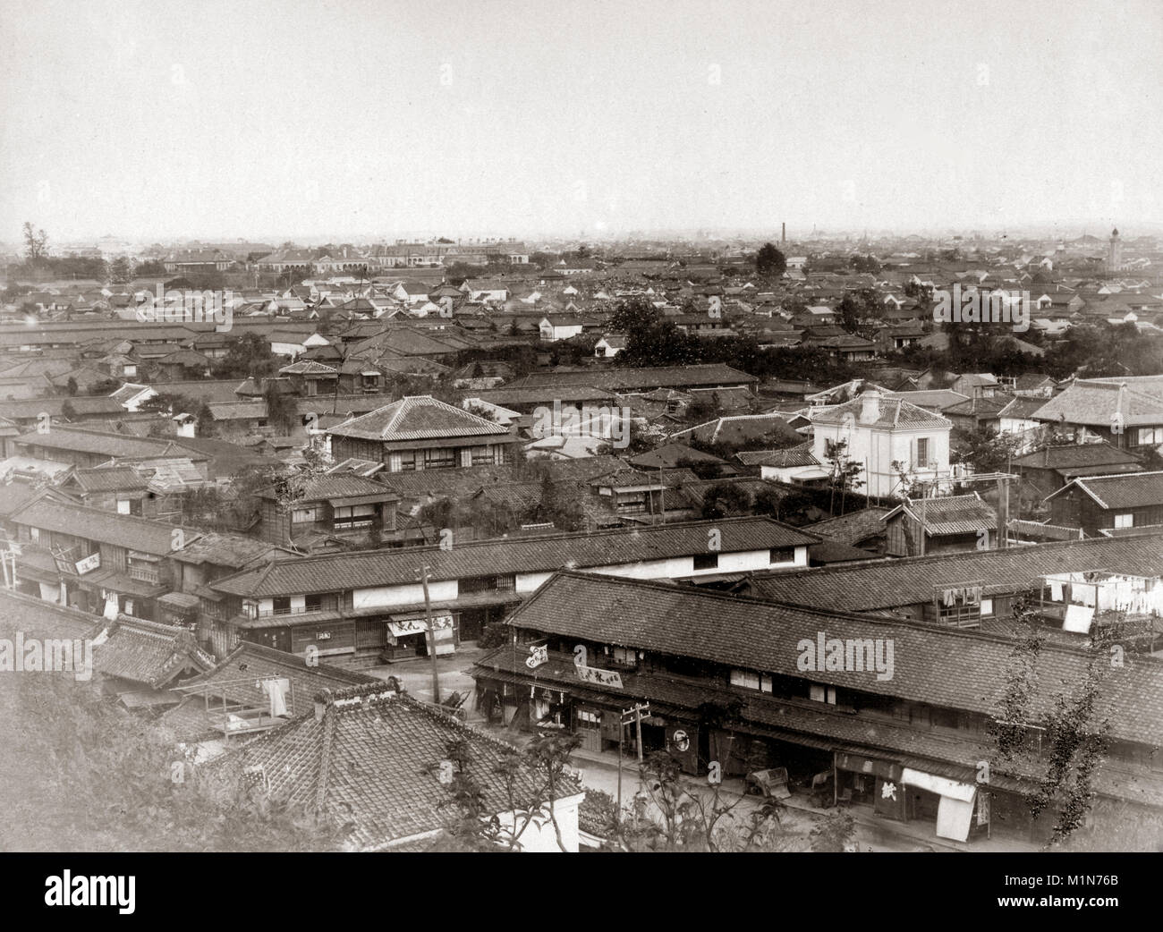 c.1880's Japan - birdseye view of Tokyo Stock Photo - Alamy
