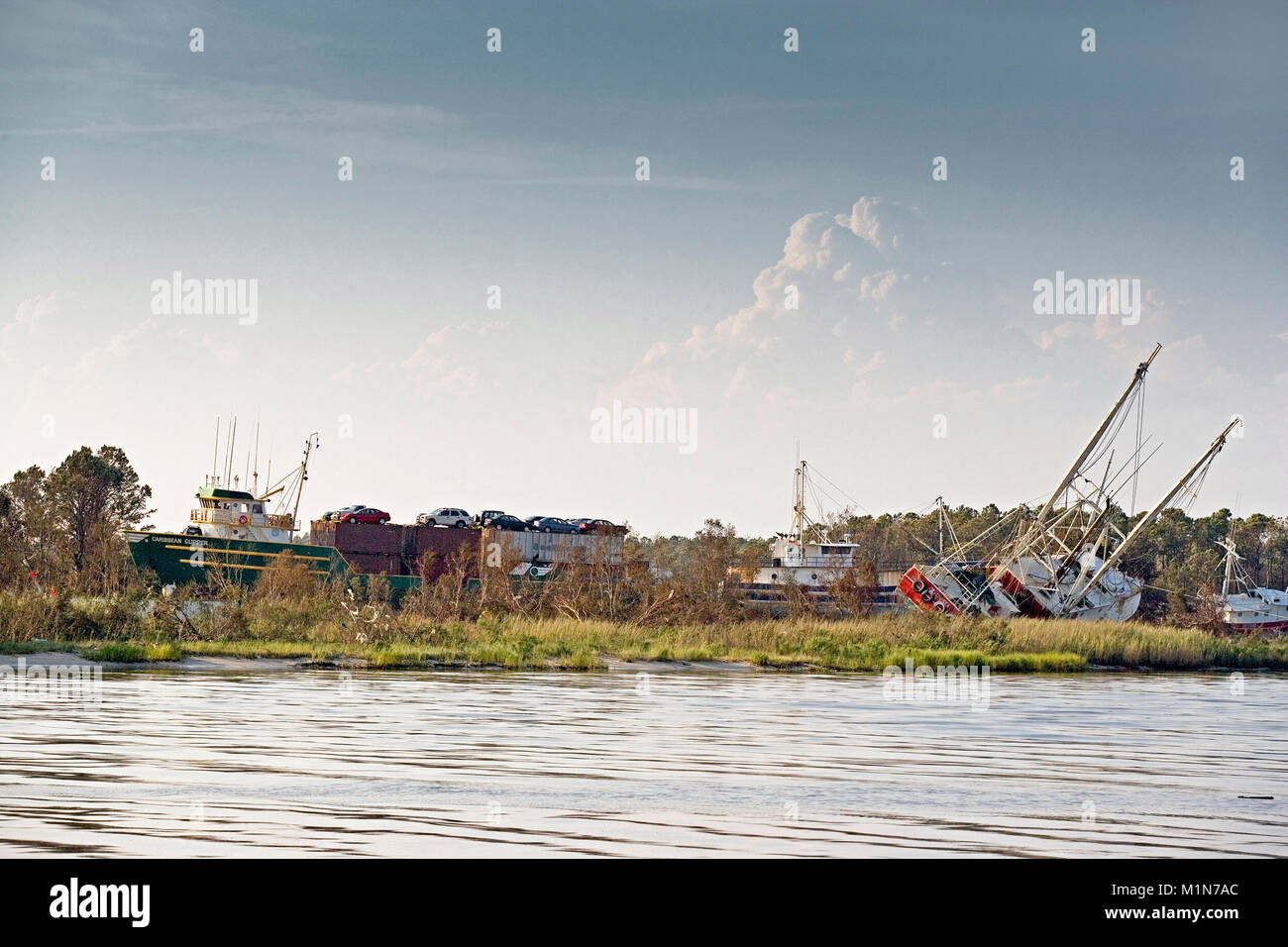 The container ship, the Caribbean Clipper, along with a number of ...