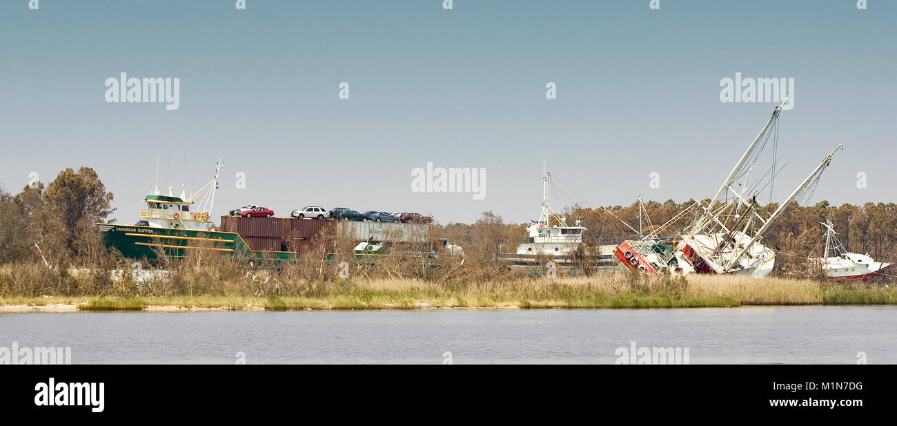 The container ship, the Caribbean Clipper, along with a number of ...