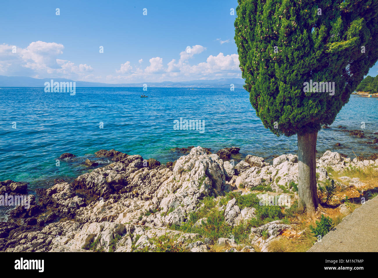 Evening relax to the sea in Croatia Stock Photo - Alamy