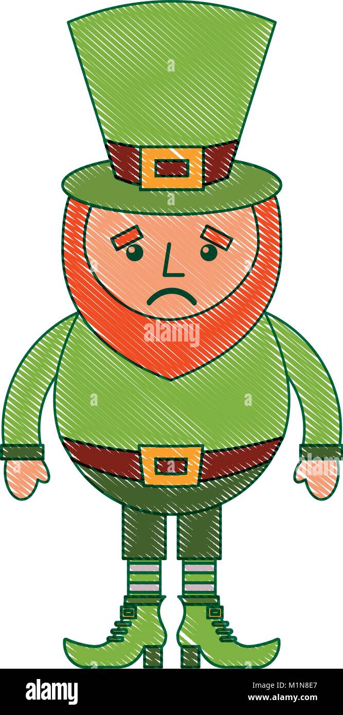 leprechaun sad cartoon st patricks day character Stock Vector Image ...