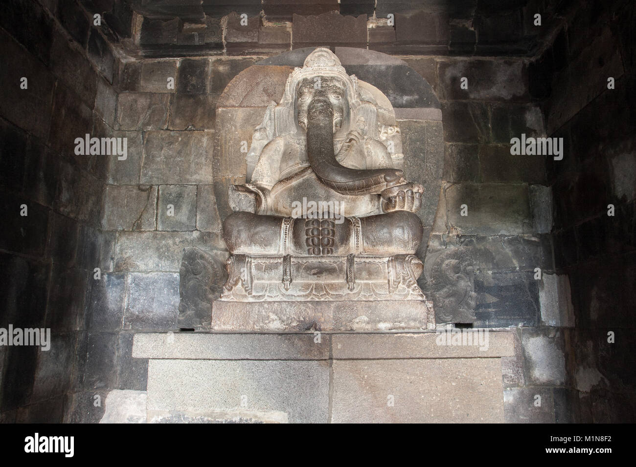 Ganesha sculpture in hindu temple Prambanan. Java, Indonesia Stock ...