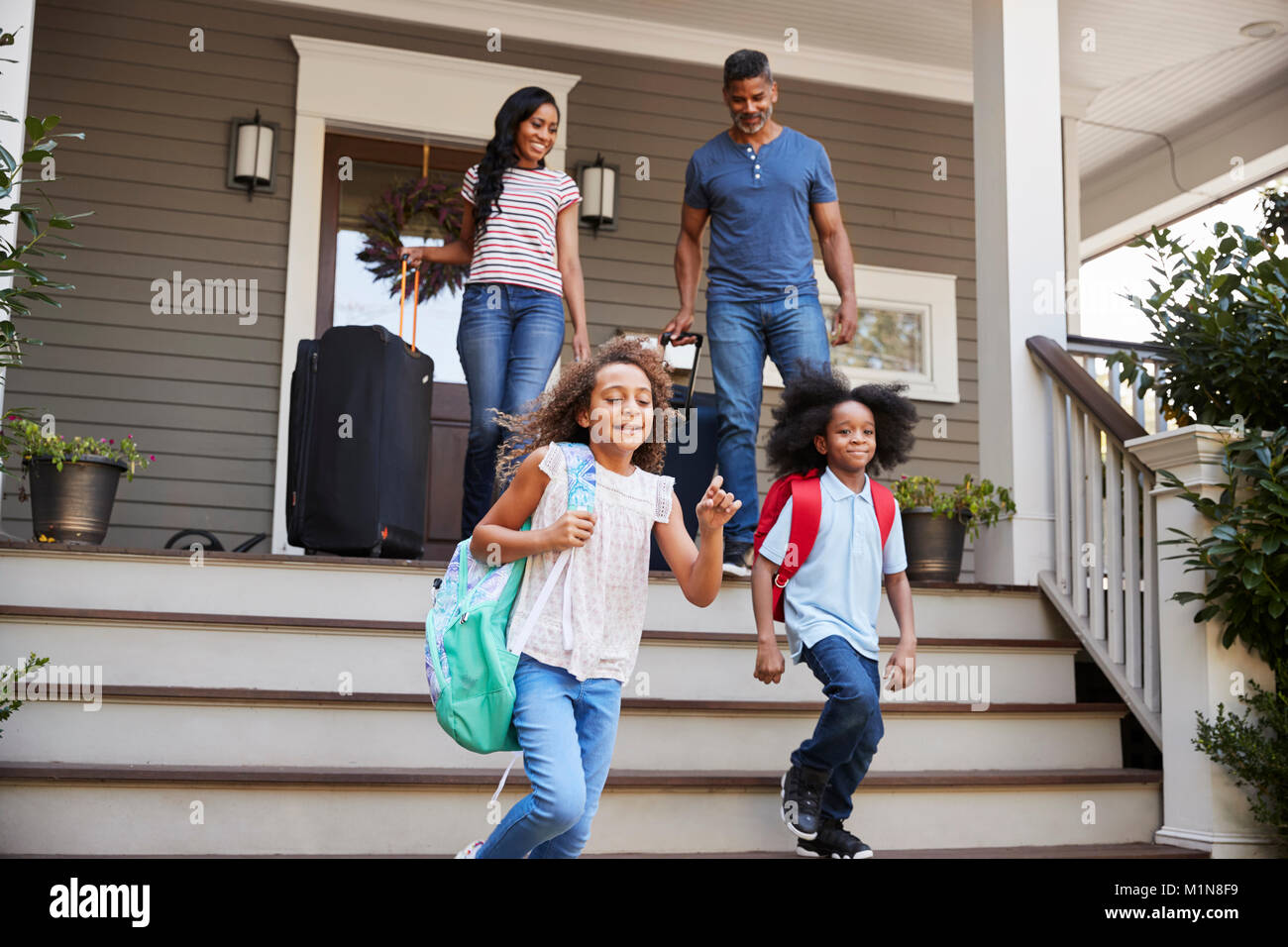 Girl leaving the house hi-res stock photography and images - Alamy