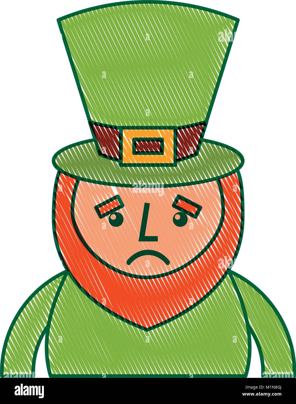 st. patricks day portrait of a sad leprechaun Stock Vector Image & Art ...