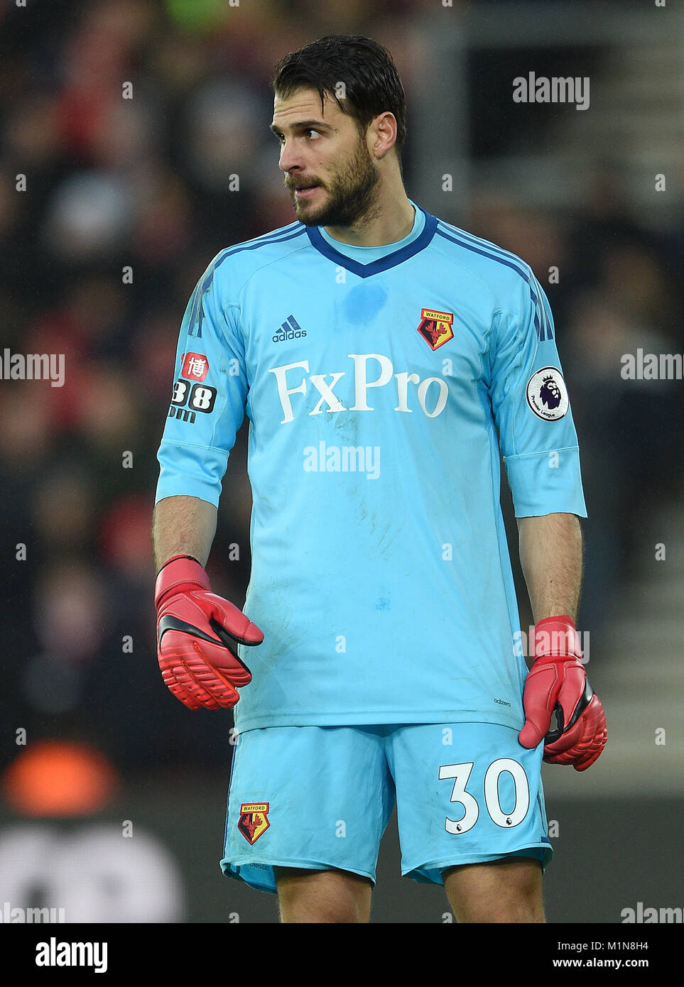 Watford goalkeeper Orestis Karnezis Stock Photo - Alamy