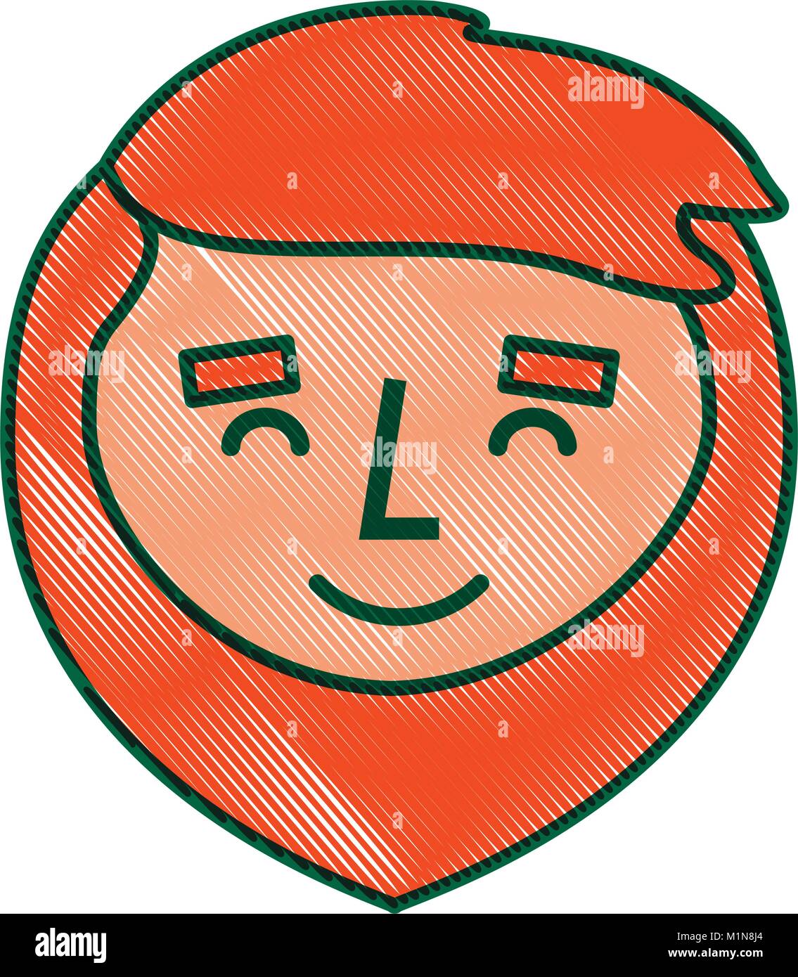 cartoon smiling face man beard character close eyes Stock Vector Image ...