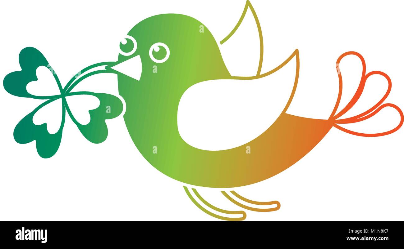 bird flying with clover in beak Stock Vector Image & Art - Alamy