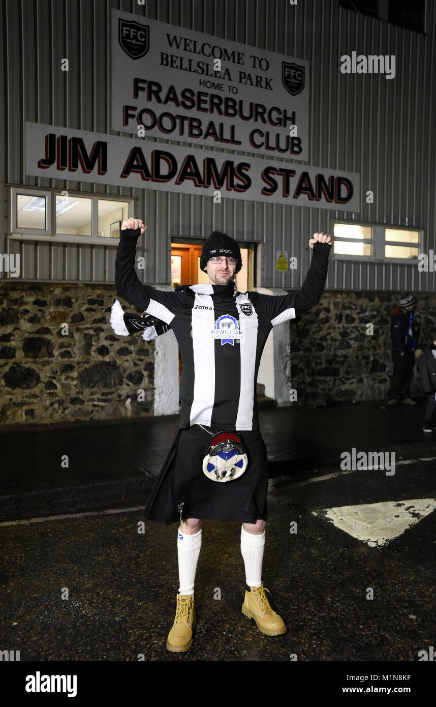 Fraserburgh fan poses for a picture before the William Hill Scottish ...