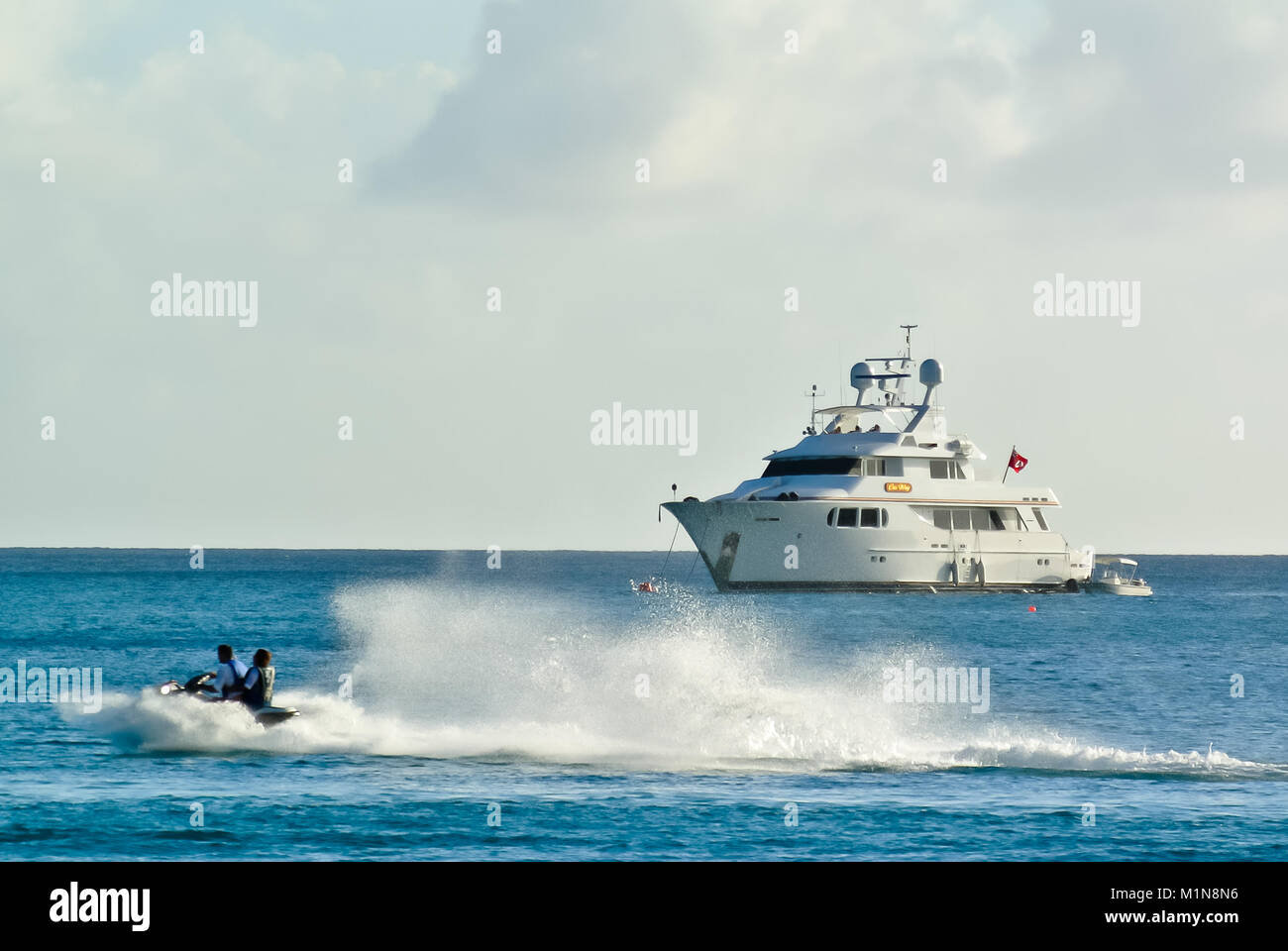Simon Cowell's luxury yacht is moored in Barbados on New Year's Eve ...