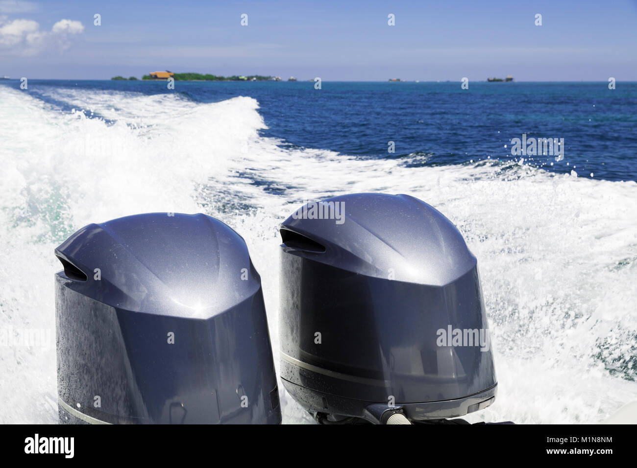 The waves from a high speed boat Stock Photo - Alamy