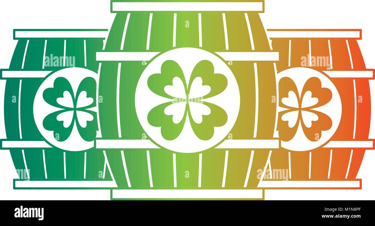 three wooden barrel drink clover Stock Vector Image & Art - Alamy