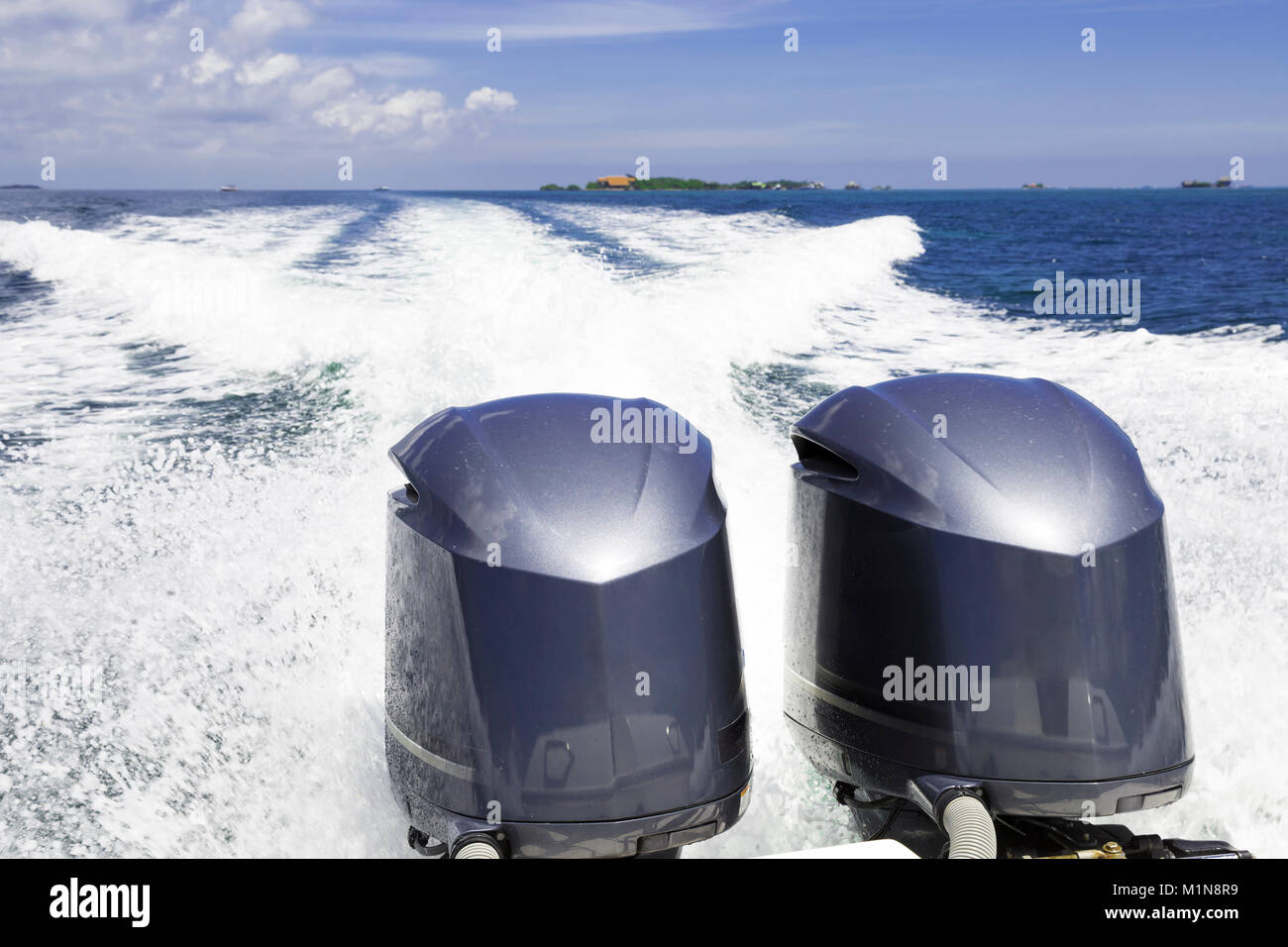 The waves from a high speed boat Stock Photo - Alamy
