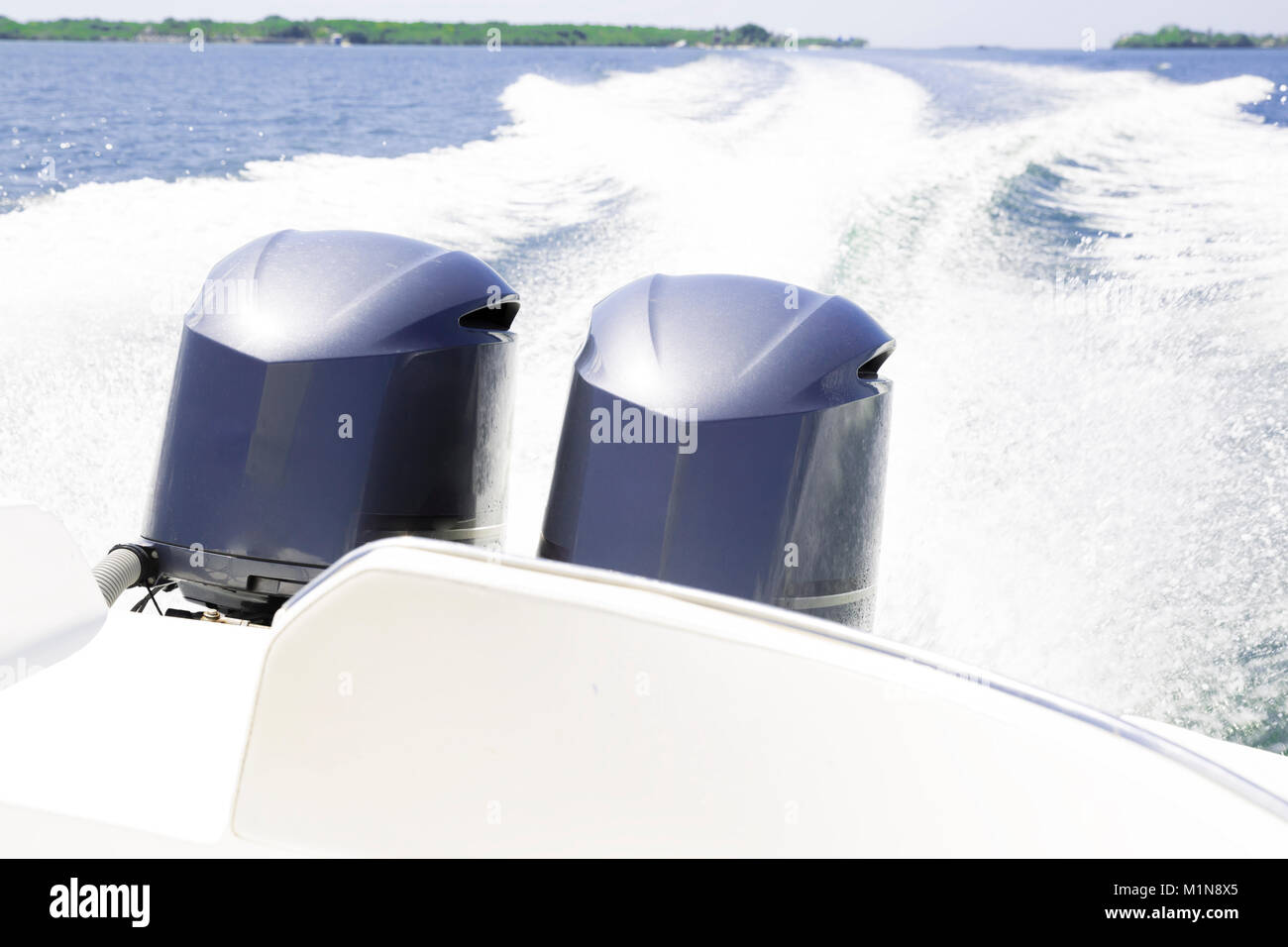 The waves from a high speed boat Stock Photo - Alamy
