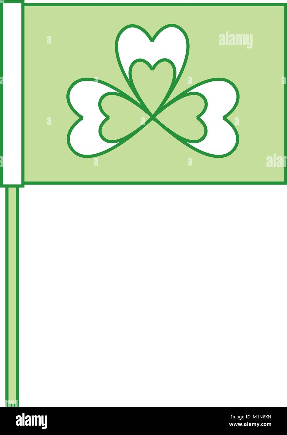 green flag with clover symbol Stock Vector Image & Art - Alamy