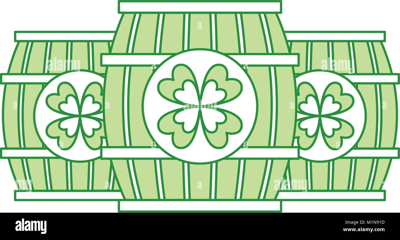 three wooden barrel drink clover Stock Vector Image & Art - Alamy
