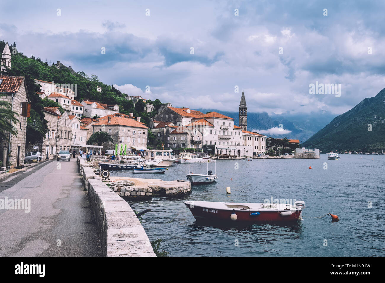 Perast Town on Kotorska Bay in Montenegro Stock Photo - Alamy