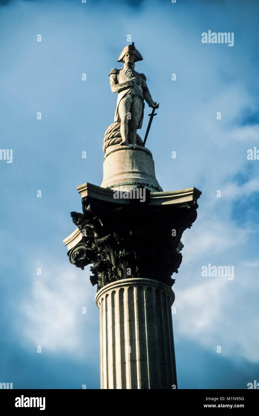 Nelson's Column in Trafalgar Square London Stock Photo - Alamy