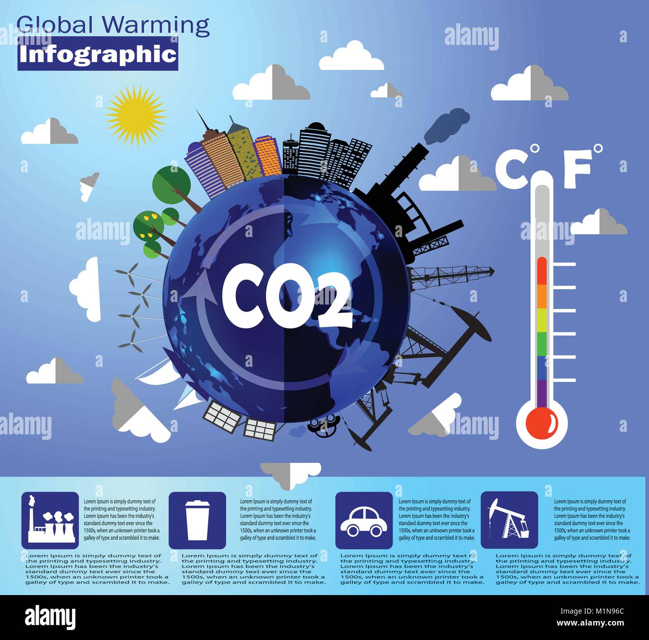 Global warming infographic vector Stock Vector Image & Art - Alamy