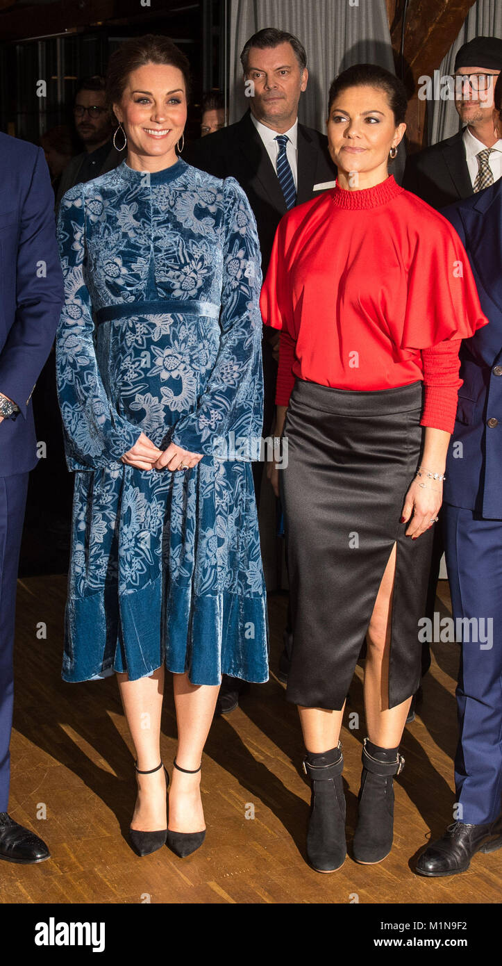 The Duchess of Cambridge and Crown Princess Victoria attend a reception ...