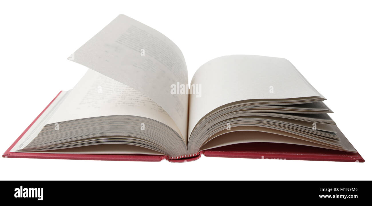 Open book on plain background Stock Photo - Alamy