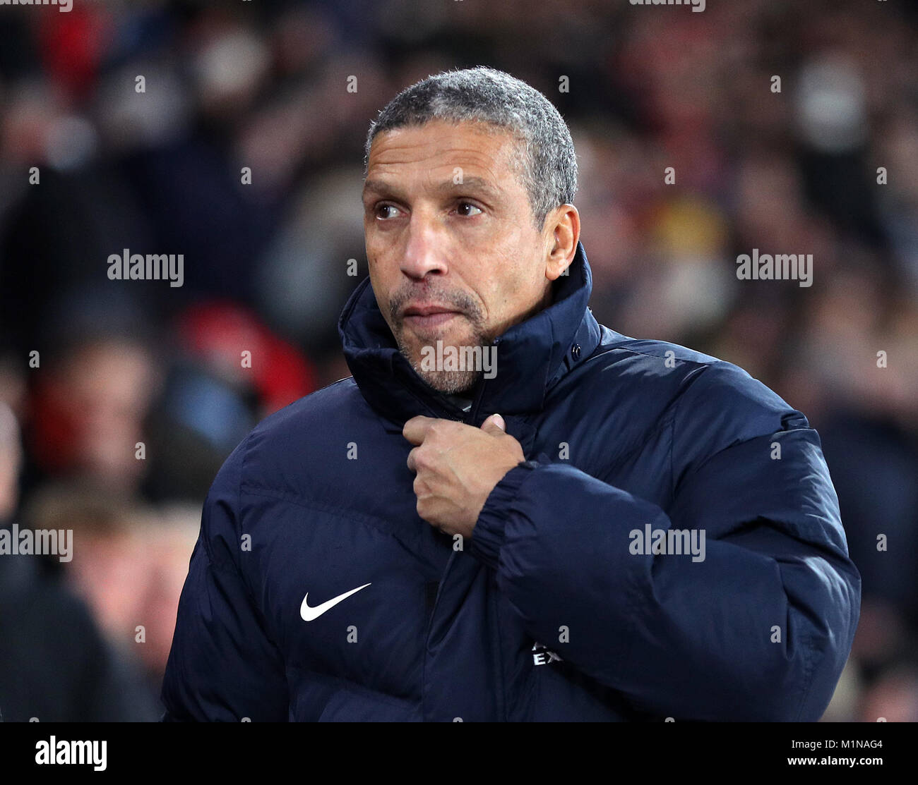 Brighton & Hove Albion manager Chris Hughton during the Premier League ...
