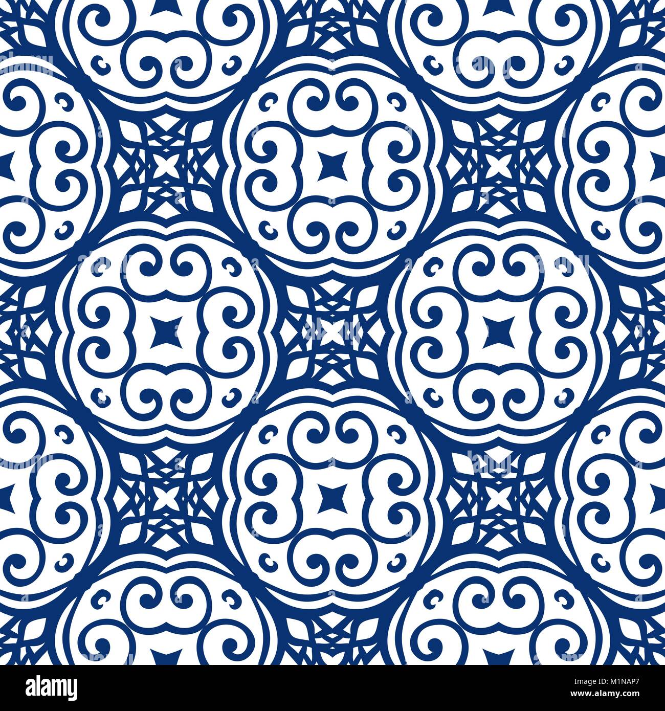 Blue Arabesque Pattern Stock Vector Image & Art - Alamy