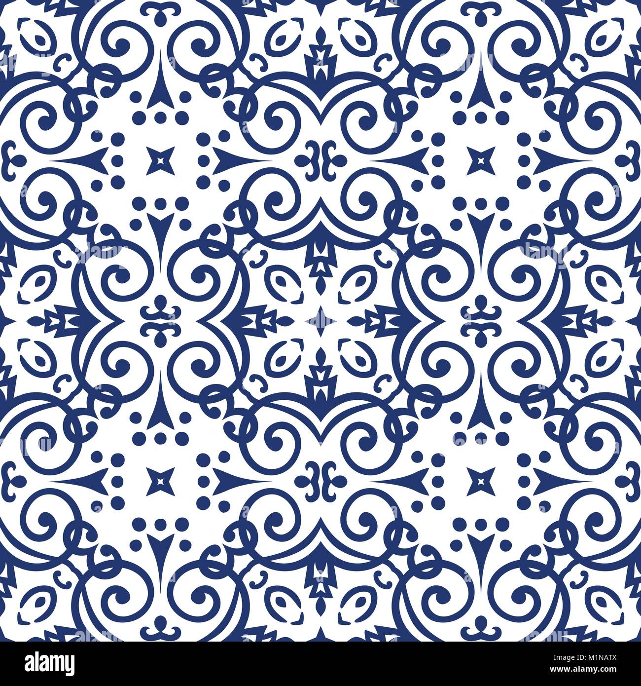 Blue Arabesque Pattern Stock Vector Image & Art - Alamy