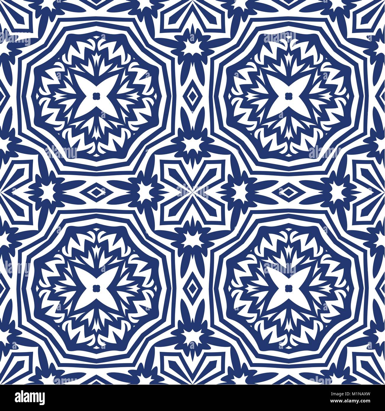Blue Arabesque Pattern Stock Vector Image & Art - Alamy