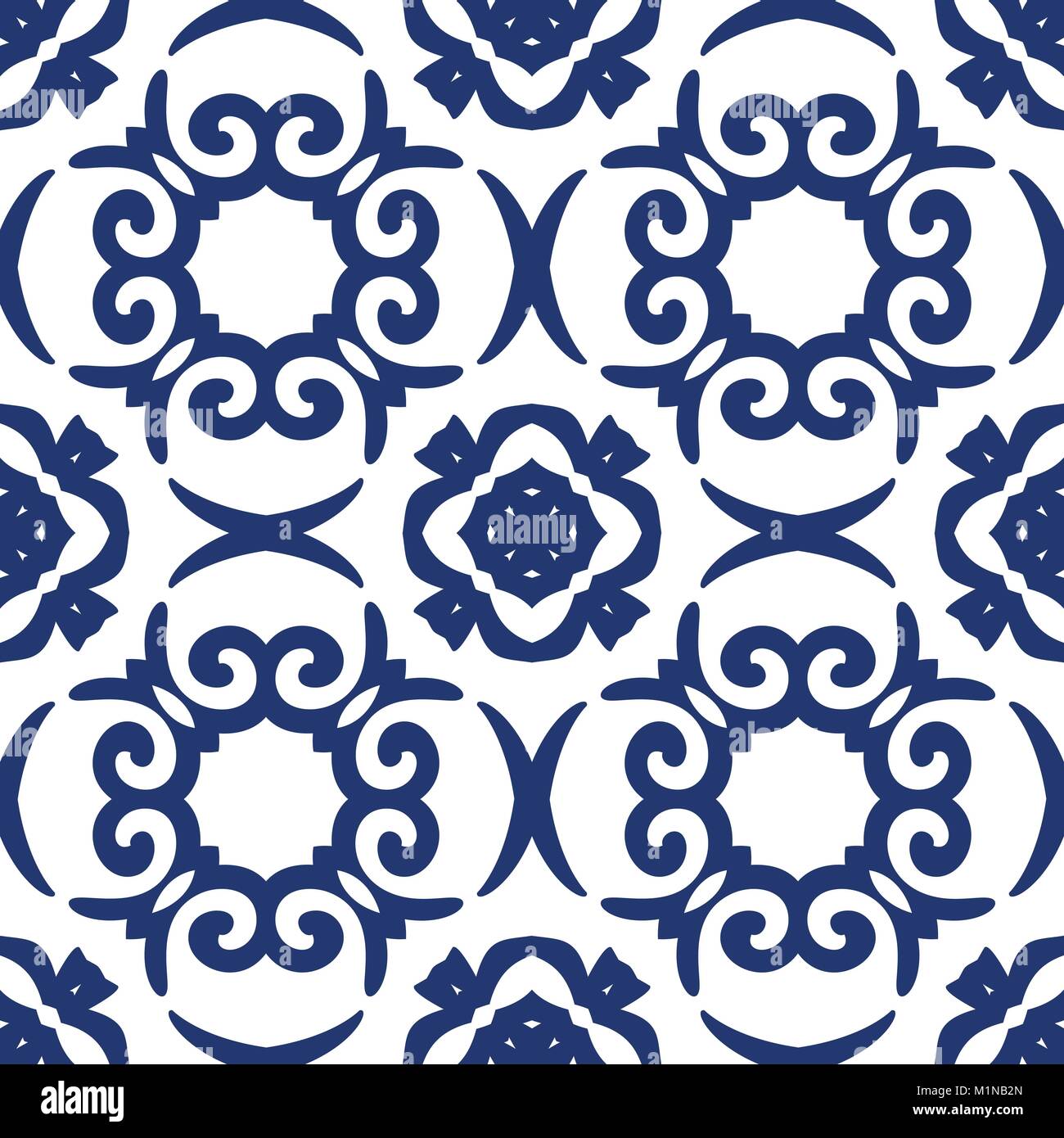 Blue Arabesque Pattern Stock Vector Image & Art - Alamy
