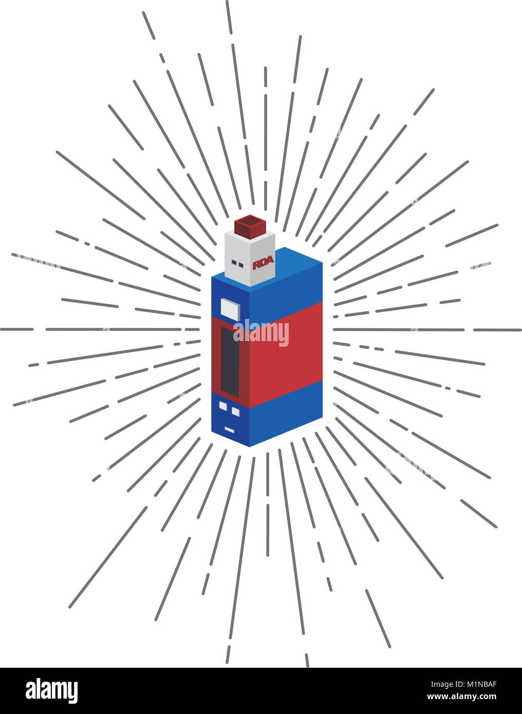 isometric block sunray burst electric cigarette personal vaporizer ...