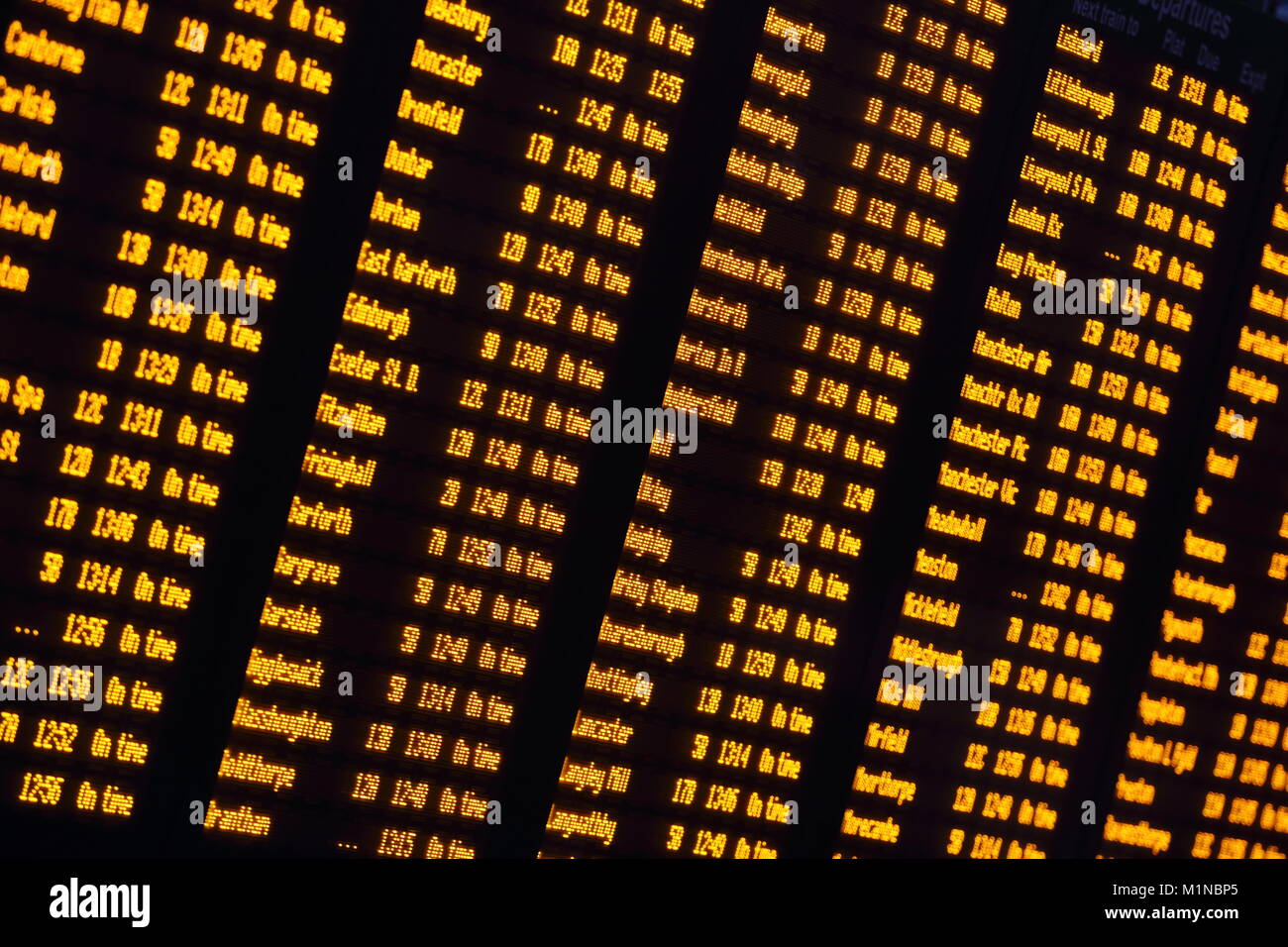 Train Time Table Stock Photo - Alamy
