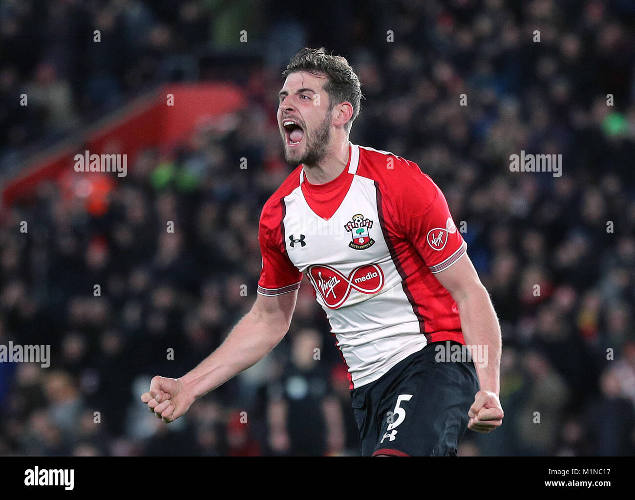 Southampton's Jack Stephens celebrates scoring his side's first goal of ...