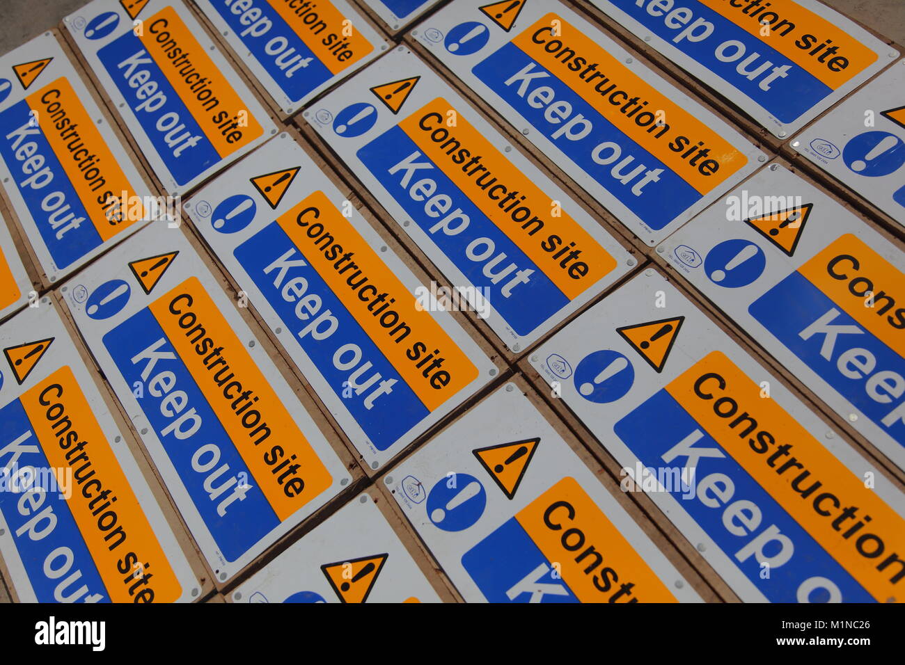 Construction Site Keep Out Signs Stock Photo - Alamy