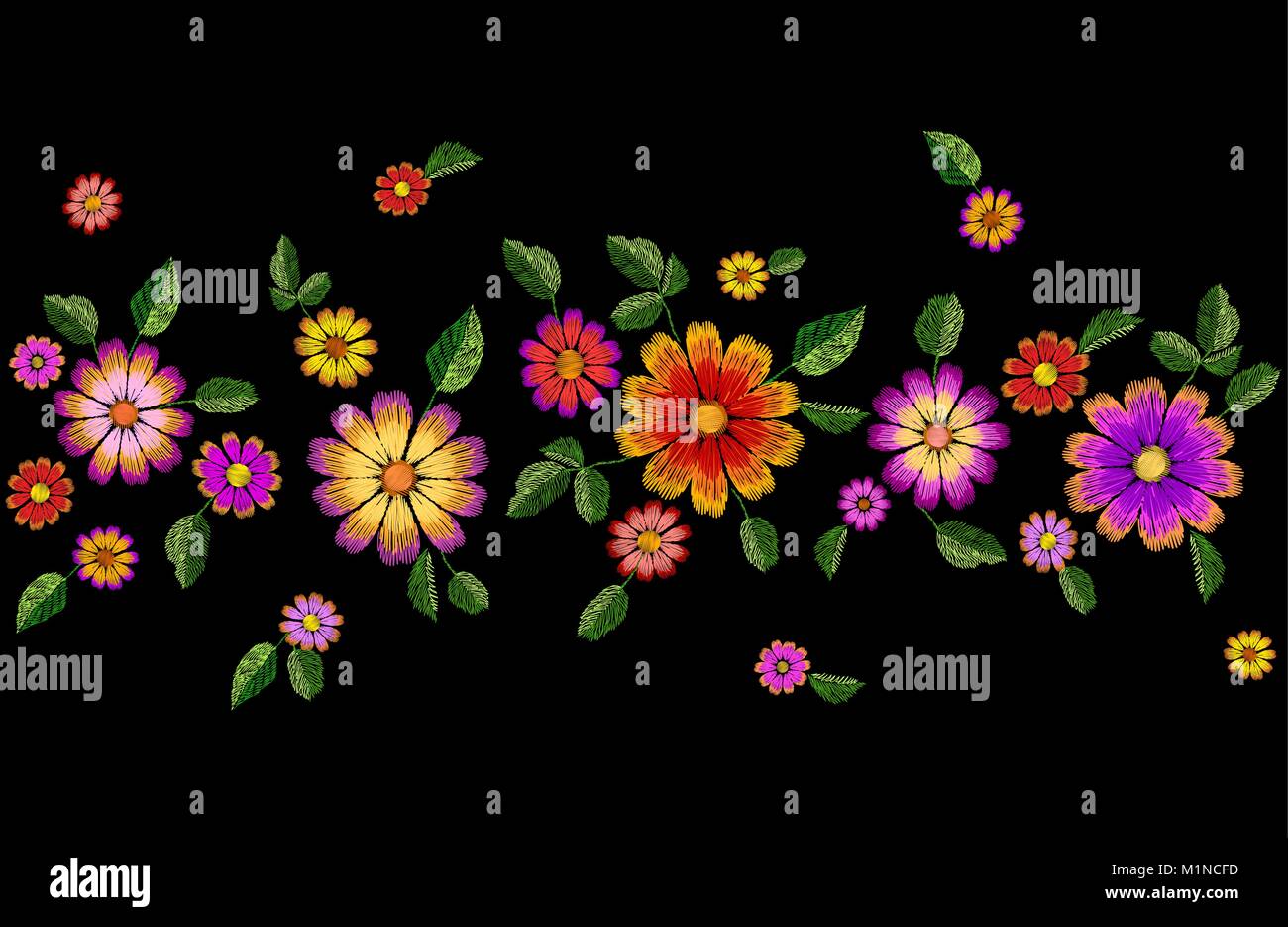 Border flower design hi-res stock photography and images - Alamy