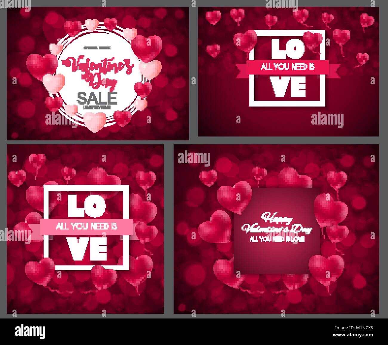 Valentine's Day Heart Love and Feelings Background Design Collection ...