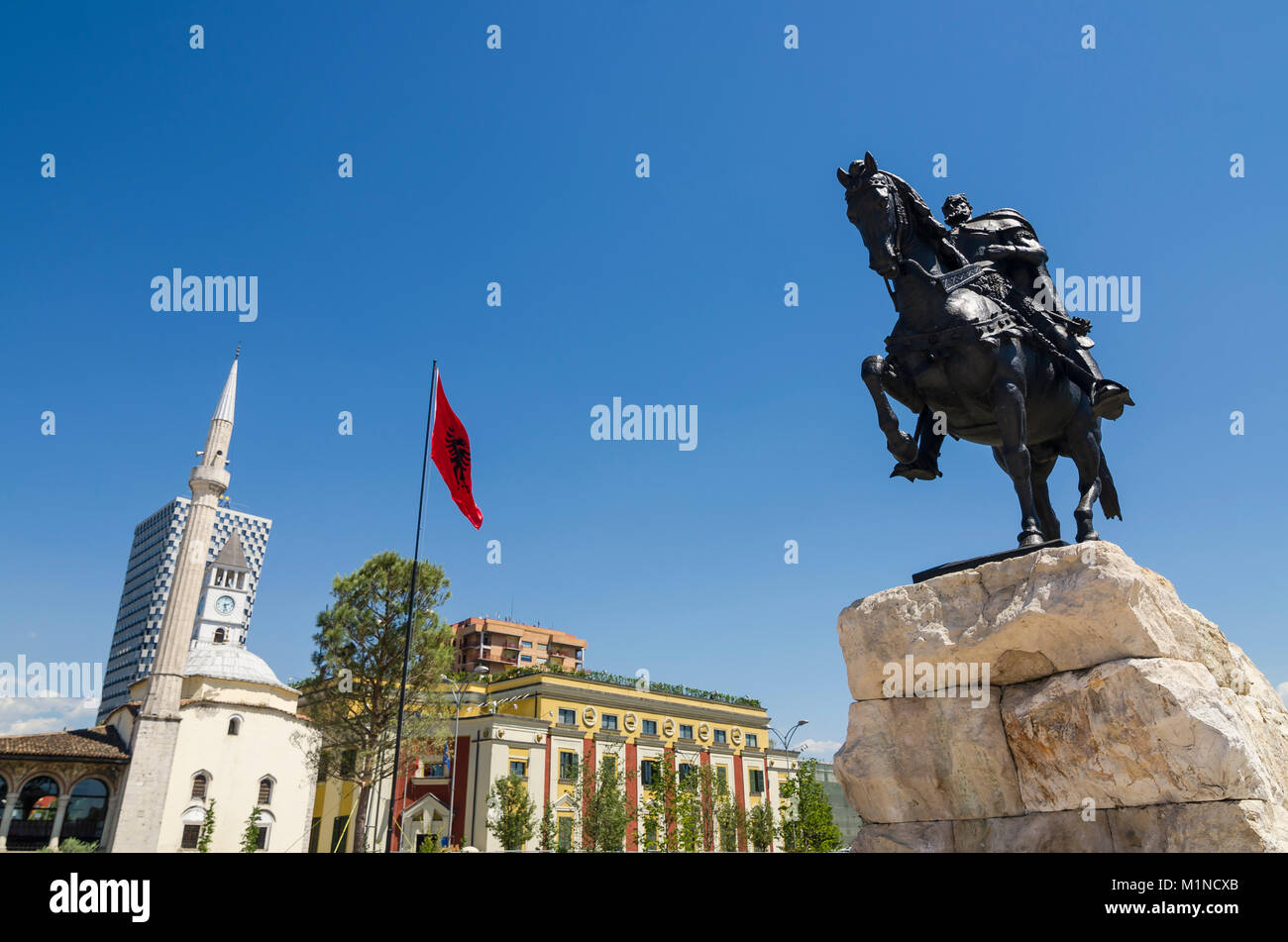 Skanderbeg square, the main square in Tirana, Albania Stock Photo - Alamy
