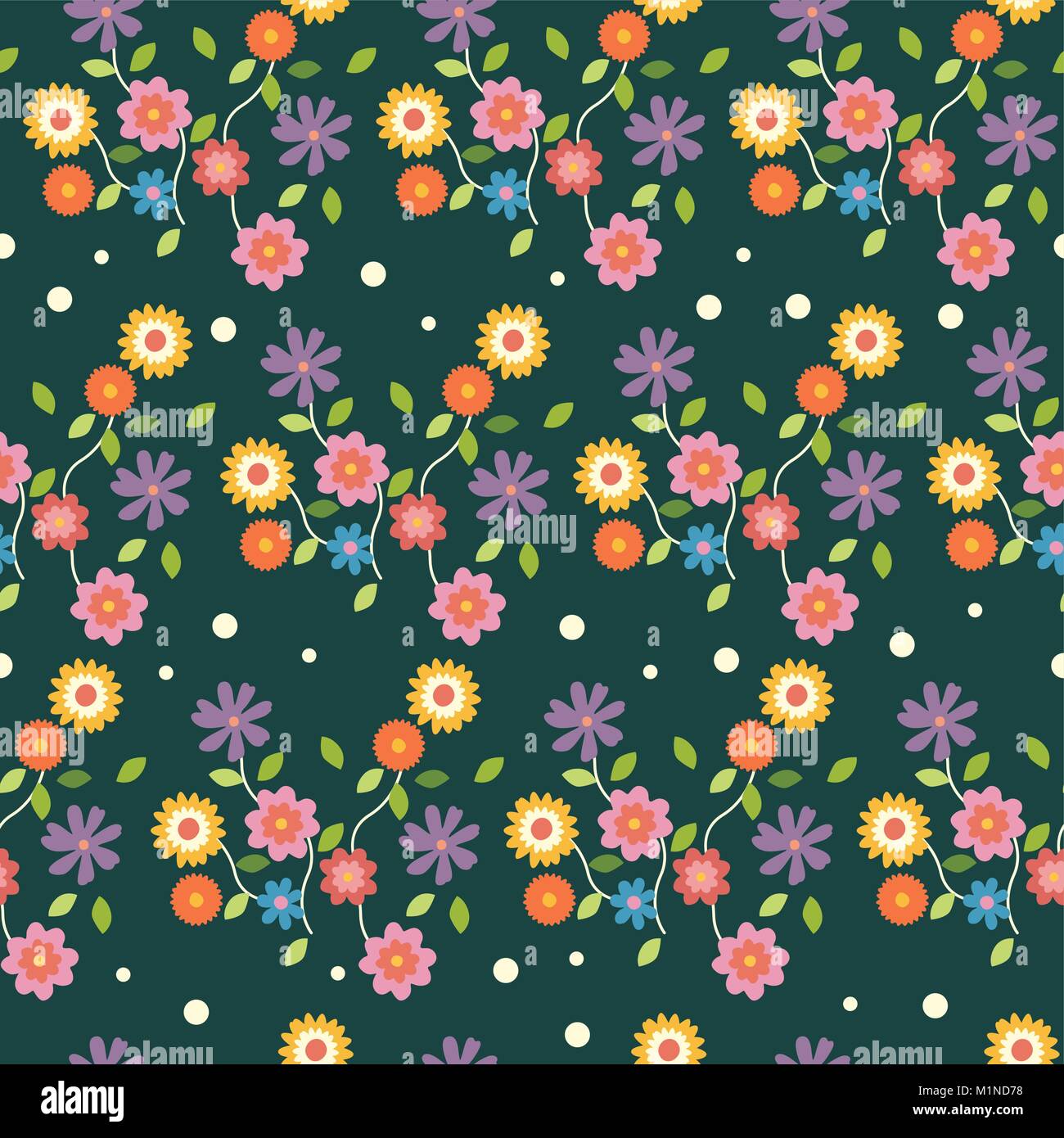 A vector illustration of Floral Flowers Wallpaper Seamless Pattern ...