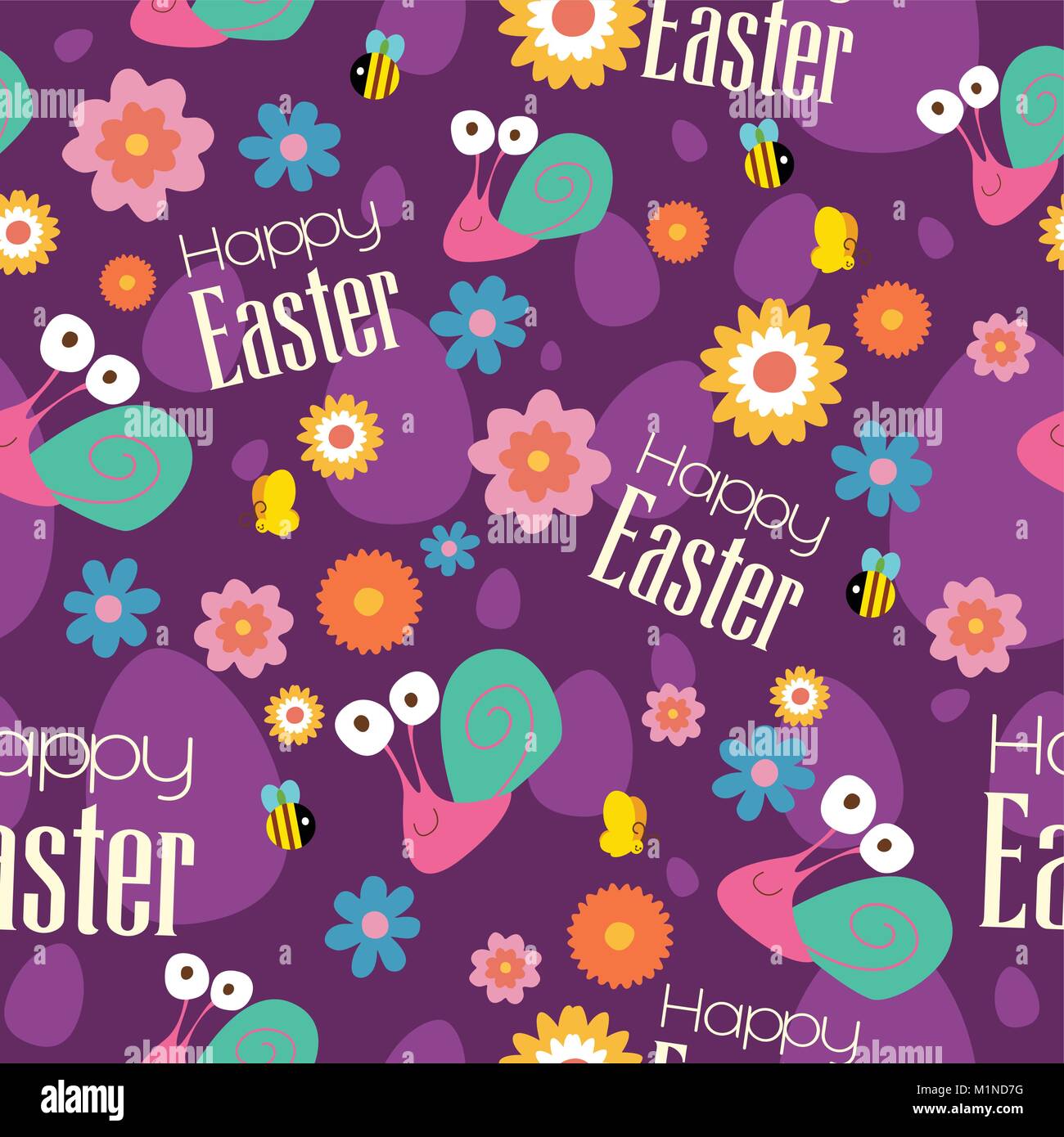 A vector illustration of Easter and Spring Wallpaper Seamless Pattern ...