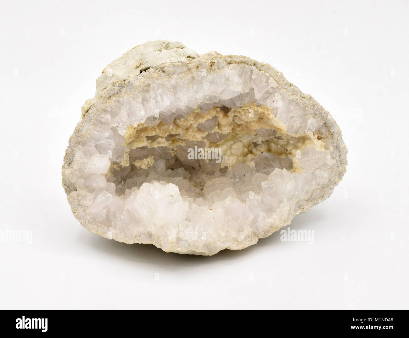 Brilliant White Geode on a seamless white background Stock Photo - Alamy