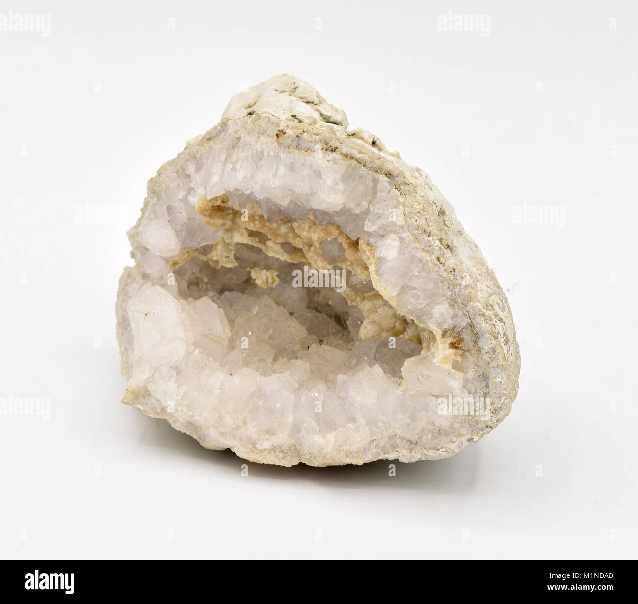 Brilliant White Geode on a seamless white background Stock Photo - Alamy