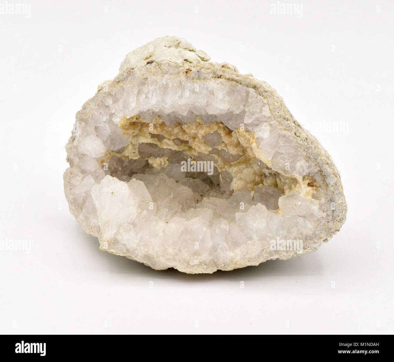 Brilliant White Geode on a seamless white background Stock Photo - Alamy