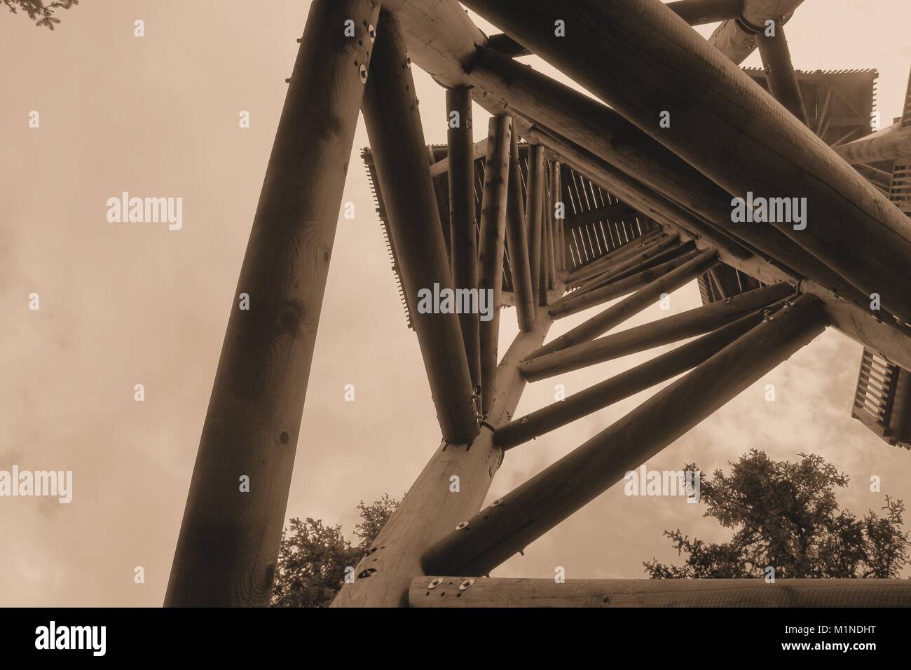interior of wooden abstract architecture Stock Photo - Alamy