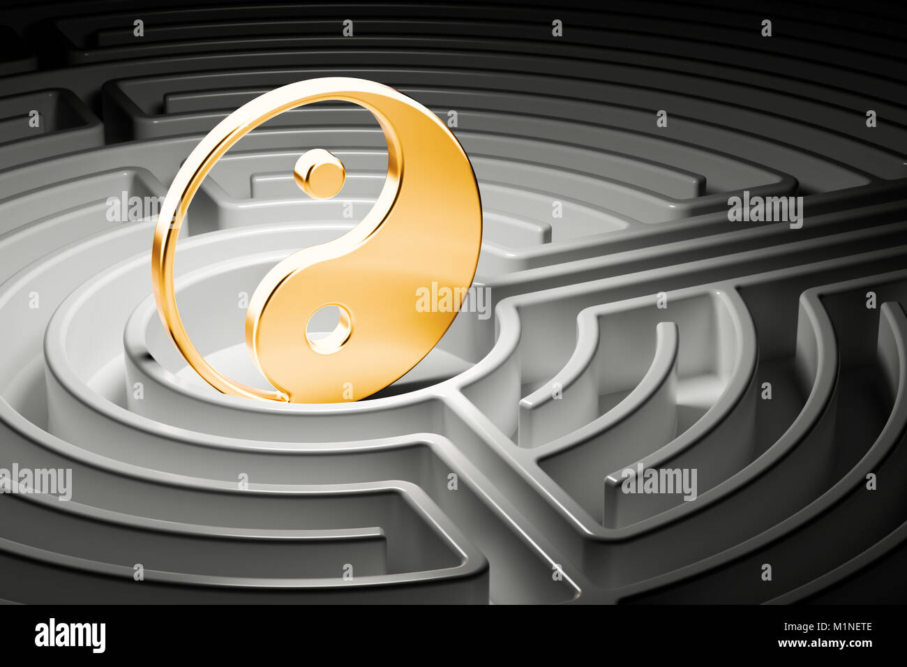 Yin yang symbol 3d rendering hi-res stock photography and images - Alamy