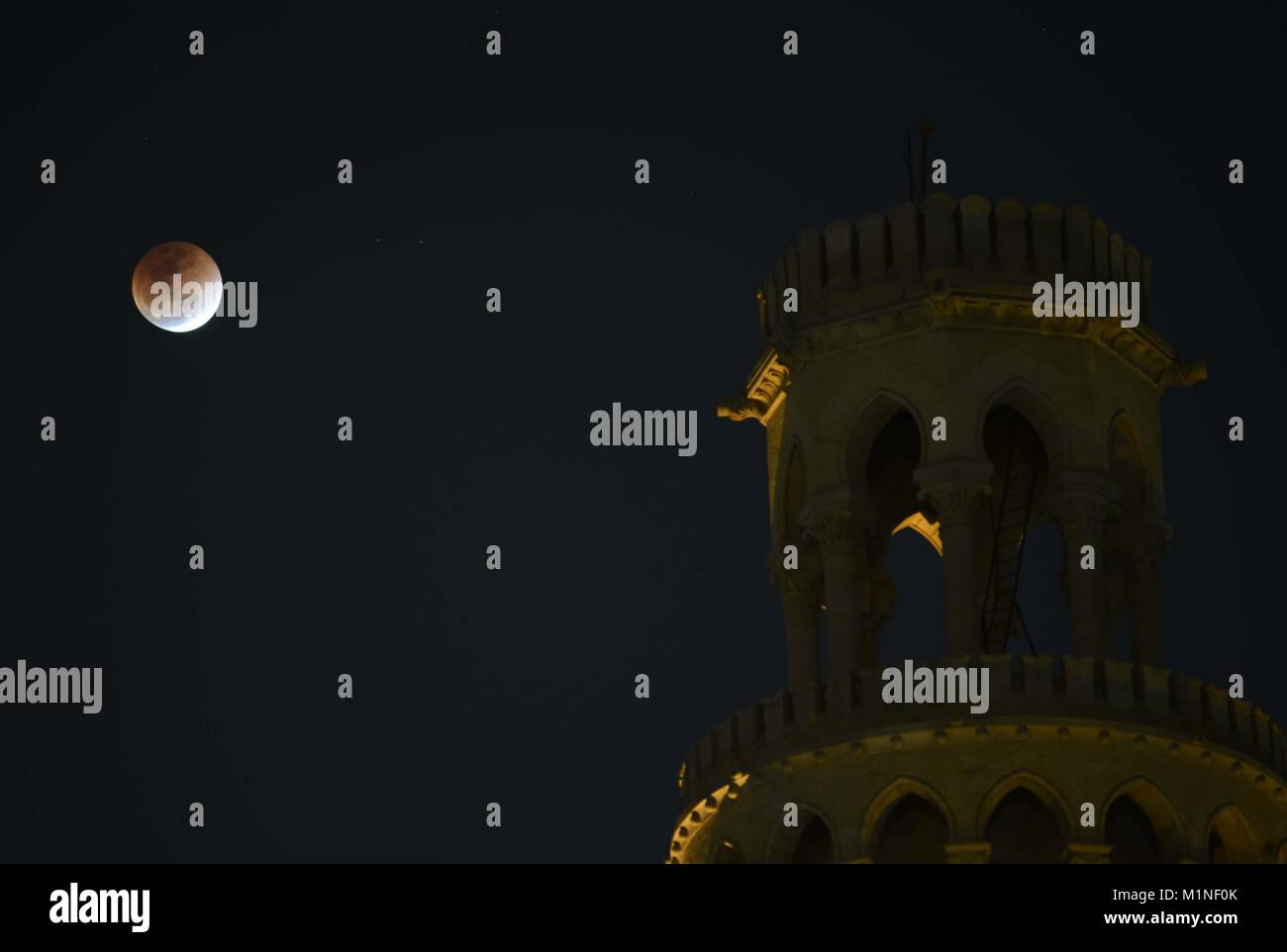 Allahabad, India. 31st Jan, 2018. A view of blood moon during lunar ...