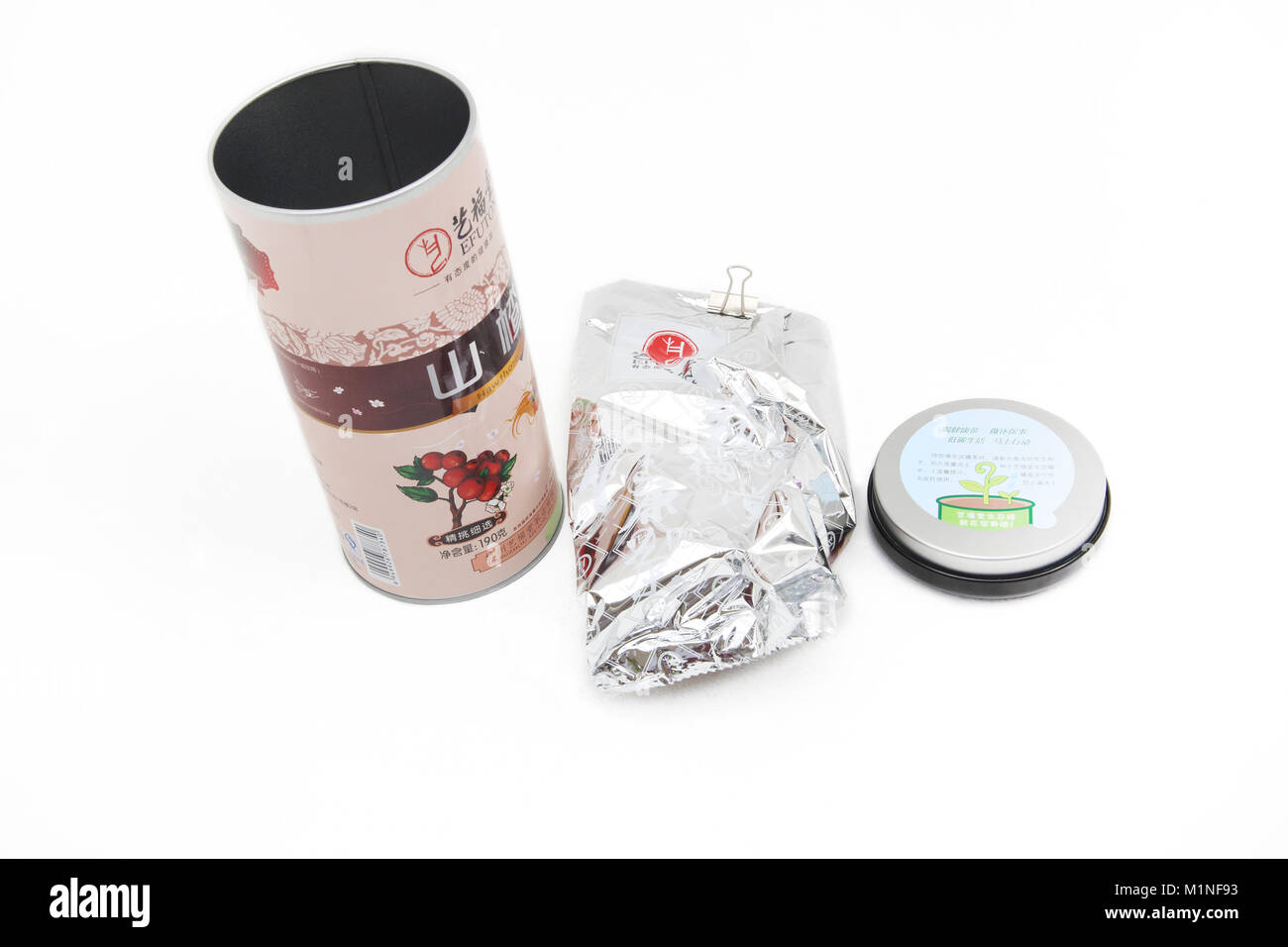 Efuton Chinese Hawthorn Flower Tea With Hawthorn Seed In Tin Lid Stock ...